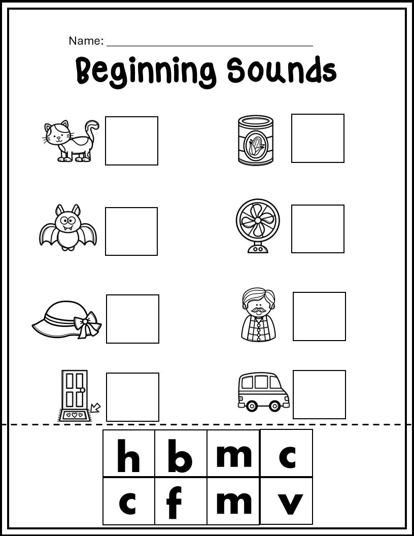 Beginning Sounds Cut & Paste (Copy) – Lotus Learning